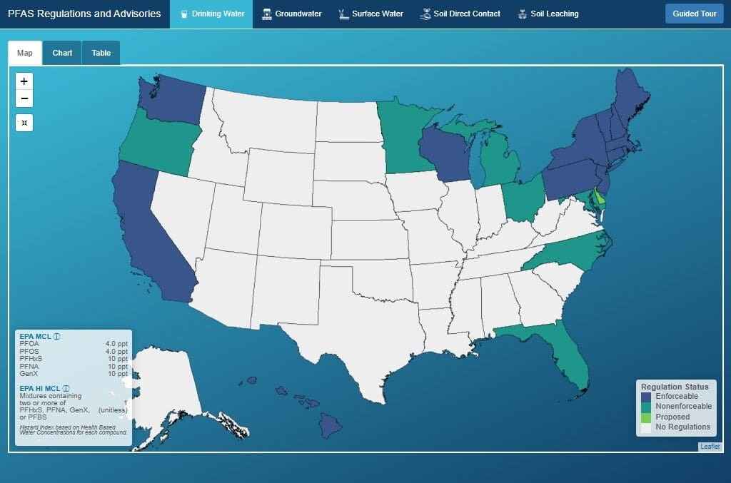 State-By-State PFAS Regulatory Map | Integral Consulting Inc.